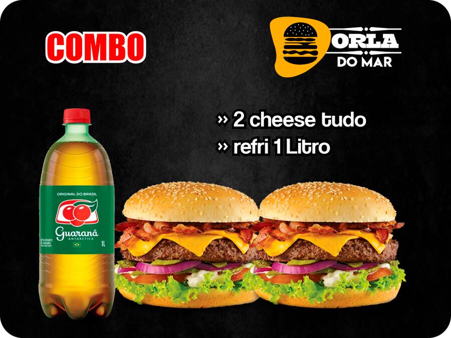 Combo C / 2 Cheese Tudo e Refri de 1l: Orla do Mar | iFood