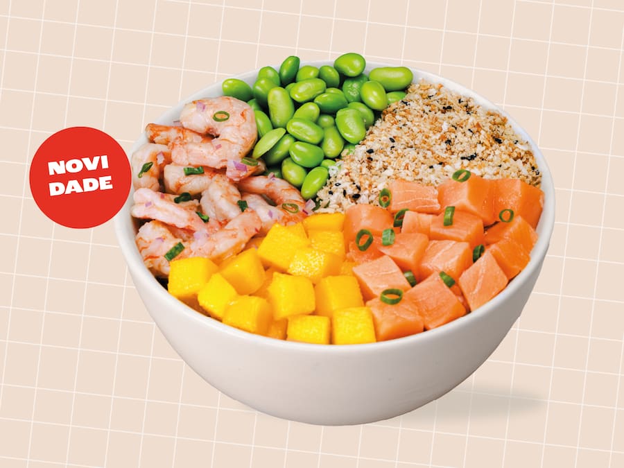 Poke Ceviche Camarão com Salmão - Base salada: China in Box - Asa Norte ...