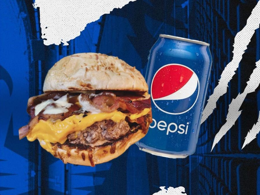Brasa Cheddar Bacon + Pepsi cola.: Brasa Burger | iFood