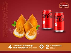 Combo com 4 Coxinhas de 150g cada + 2 Coca Cola 350ml: Vila Árabe - Bh ...